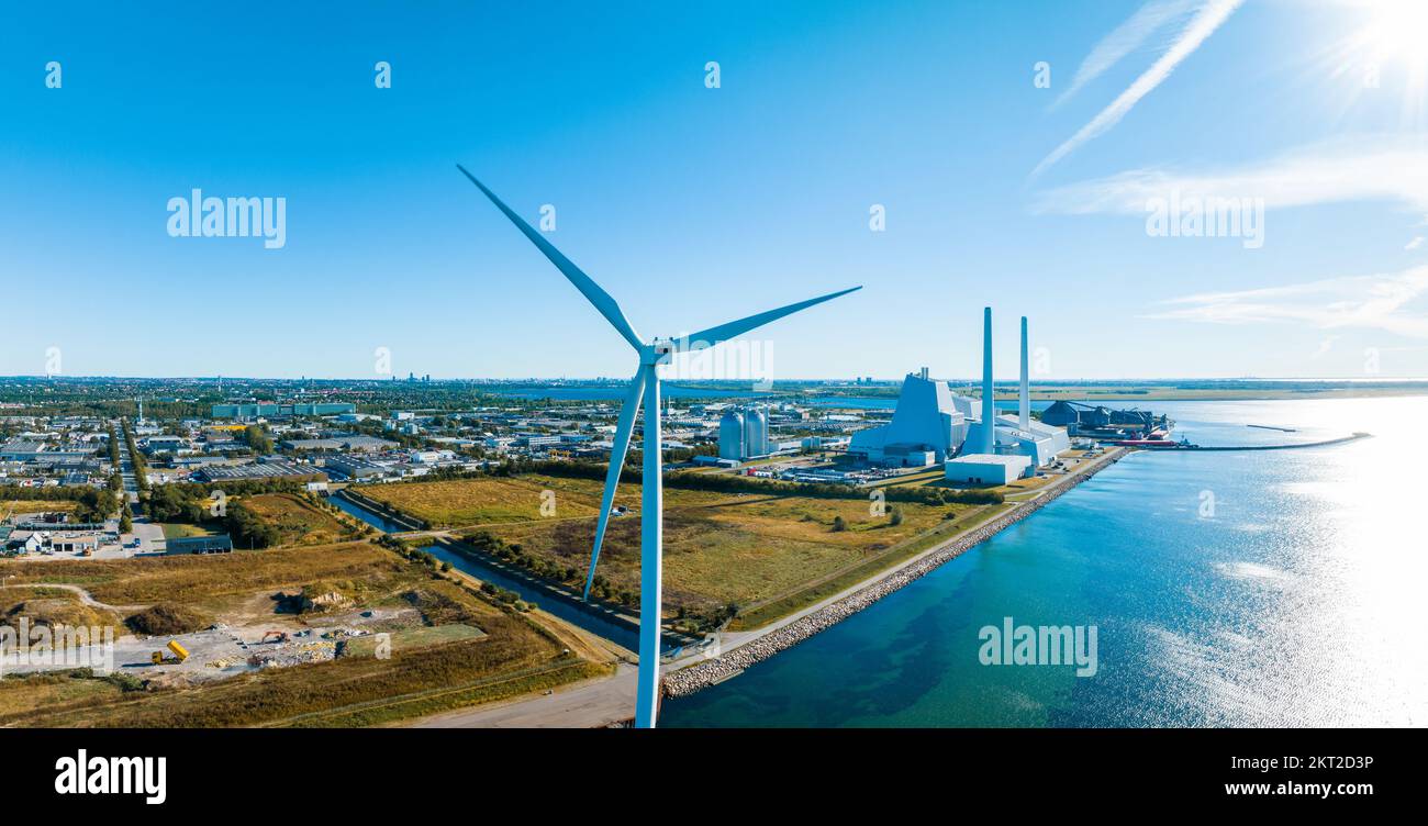 Aerial view of the most beautiful and eco friendly power plants in the ...