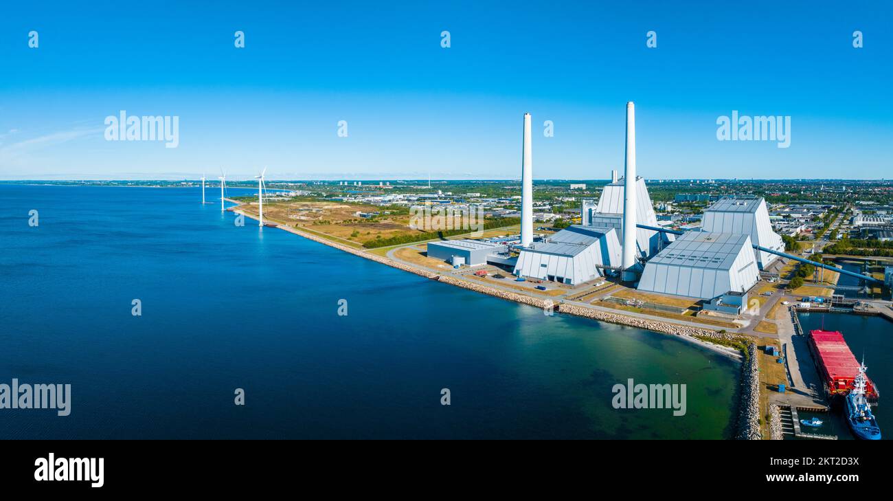 Aerial view of the most beautiful and eco friendly power plants in the ...