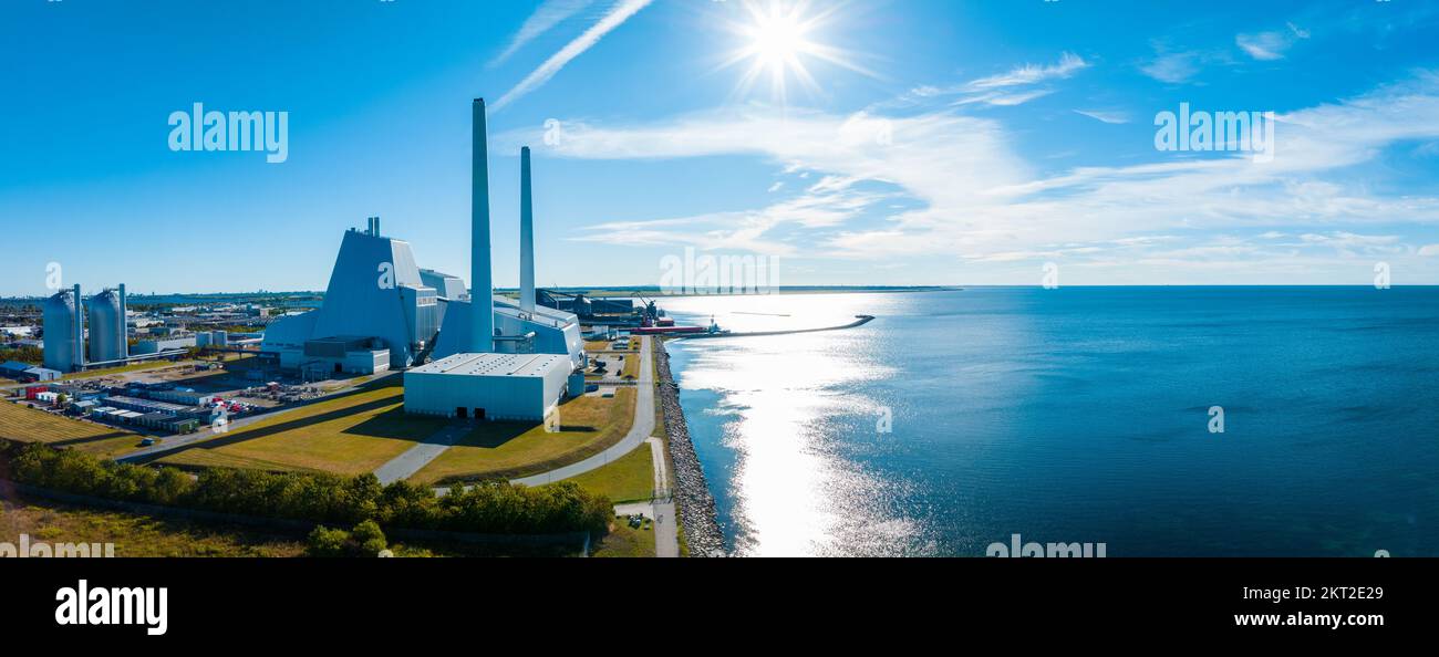 Aerial view of the most beautiful and eco friendly power plants in the ...