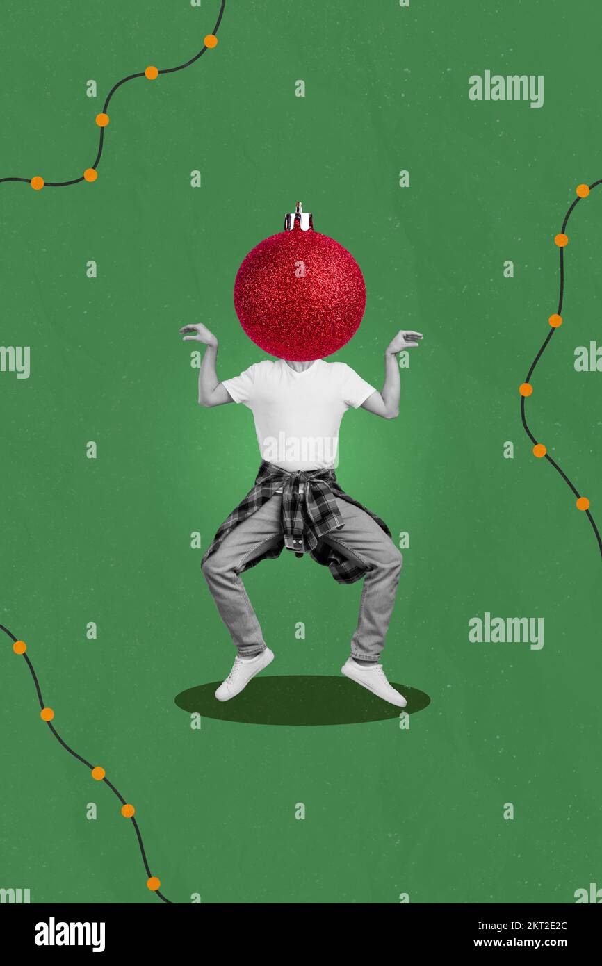 Creative photo 3d collage artwork postcard poster picture of funky guy ...