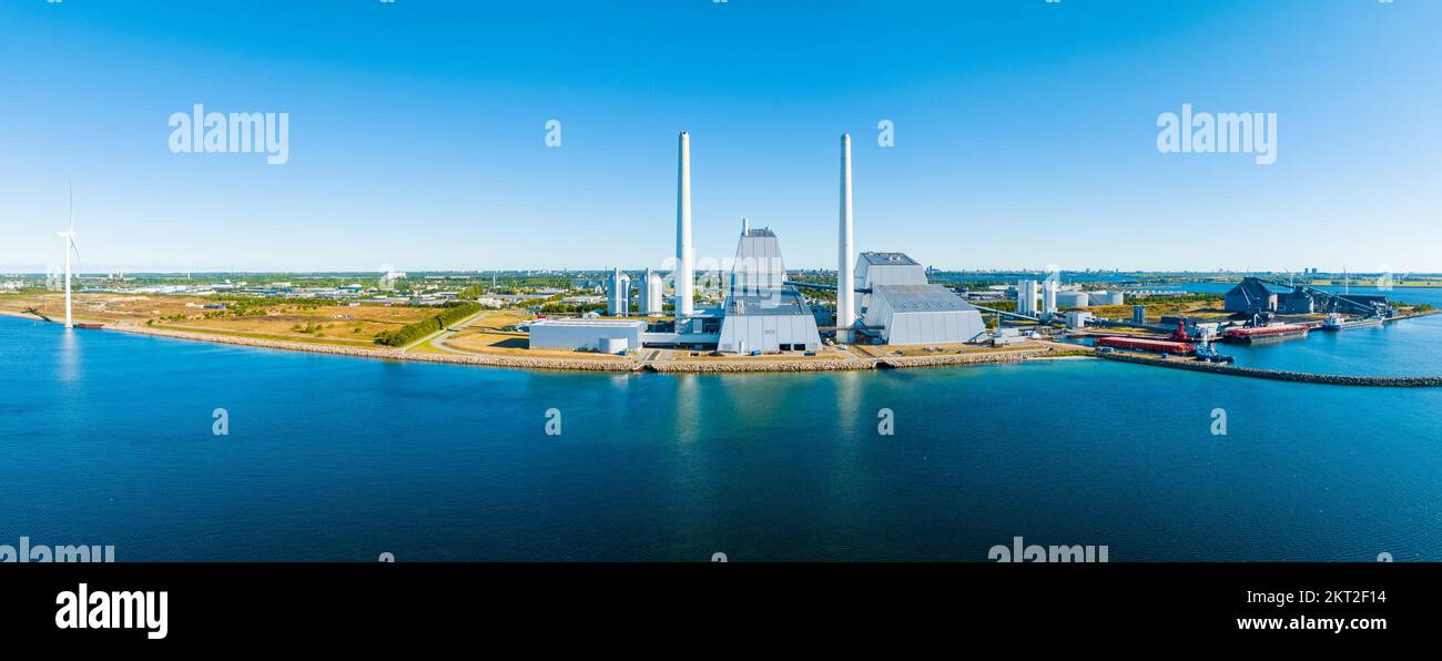 Aerial view of the most beautiful and eco friendly power plants in the ...