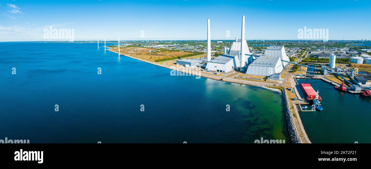 Aerial view of the most beautiful and eco friendly power plants in the ...