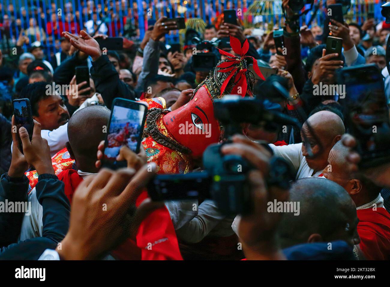 Priests carry the idol of Deity Rato Machindranath, the God of Rain ...