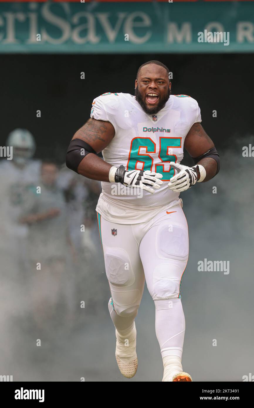 Miami. FL USA; Miami Dolphins guard Robert Jones (65) enters onto the ...
