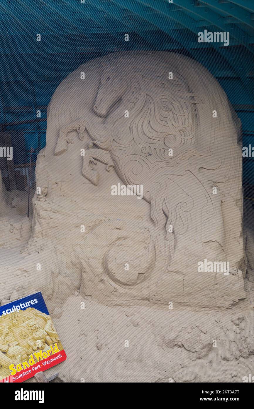 horse sand sculpture part of 70 Glorious Years sand sculpture for the ...
