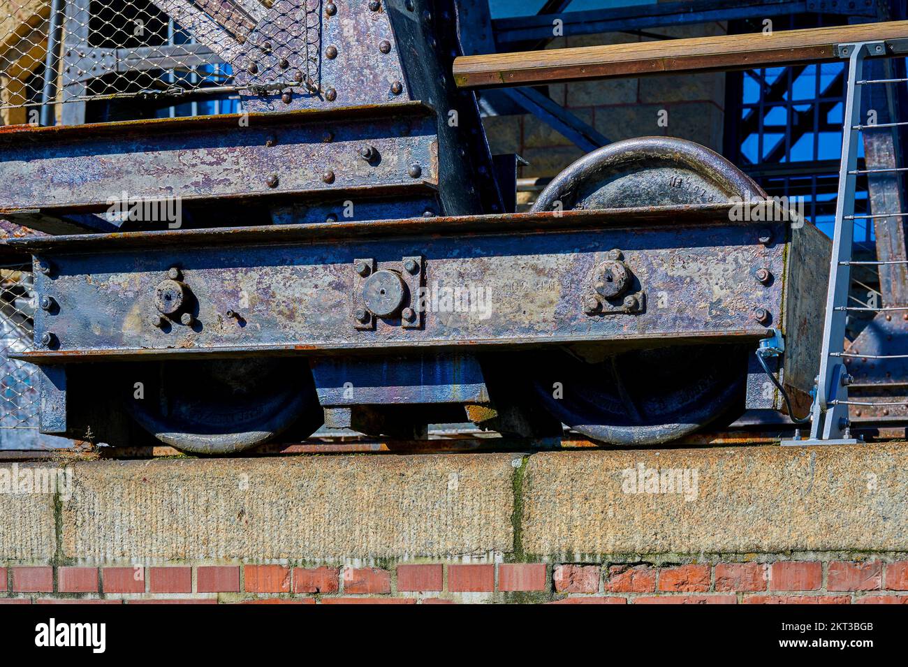 Details of a decommissioned historic harbor crane in the Tempelhofer ...