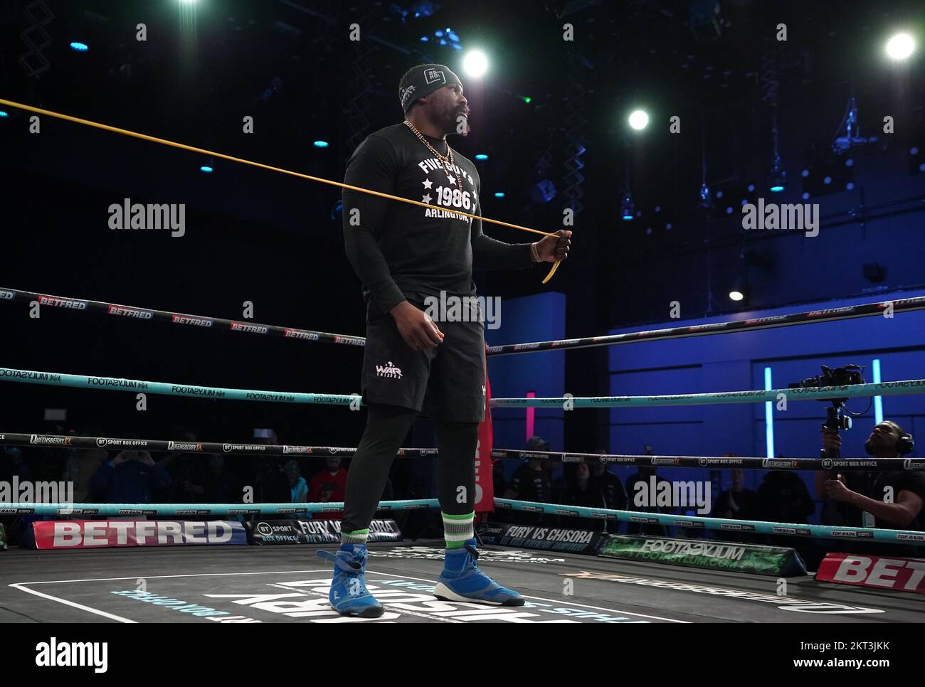 Derek Chisora during a media work out at BT Studios, Queen Elizabeth ...