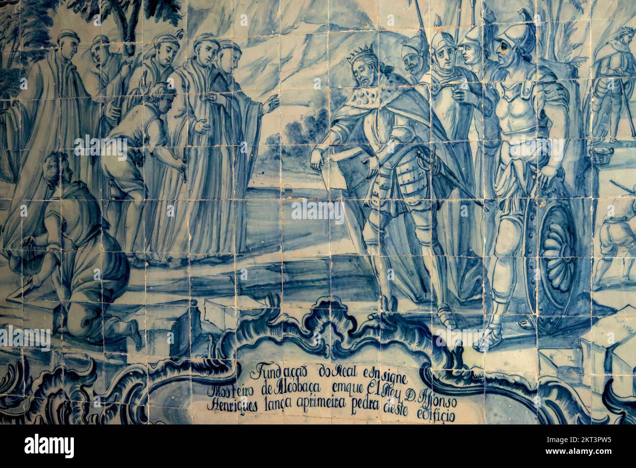 The first king of Portugal, Afonso Henriques, lays the foundation stone ...