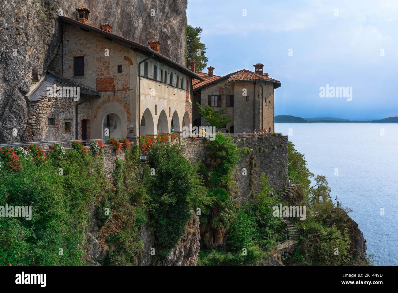 Santa Caterina del Sasso, view of the cliffside monastery of Santa ...