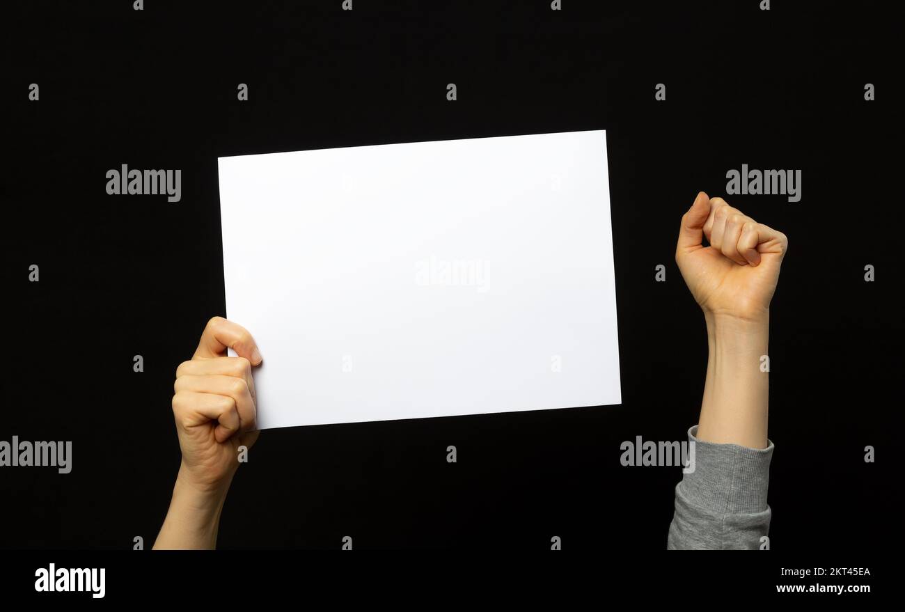 A sheet of white paper is held by a protester in China Stock Photo - Alamy