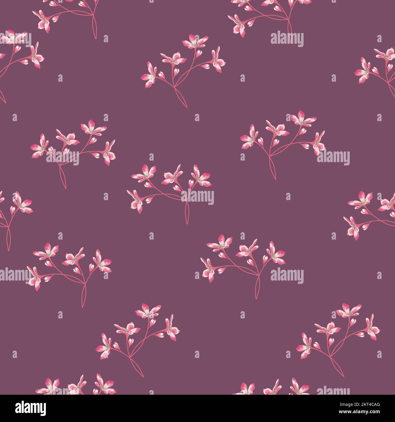Modern big floral vector seamless pattern. Digital drawn illustration ...