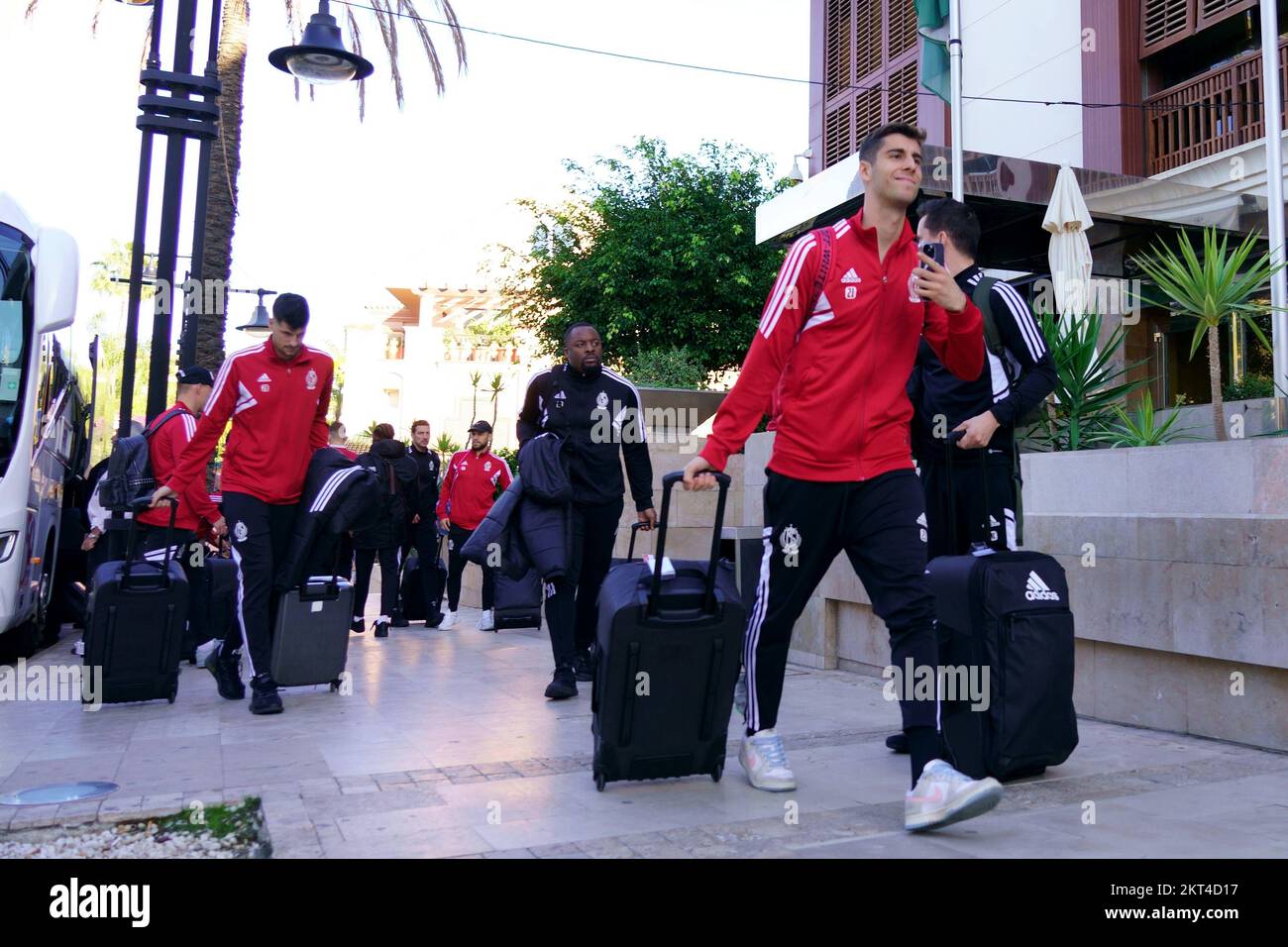 Standard's players pictured during the arrival at the hotel, for the ...