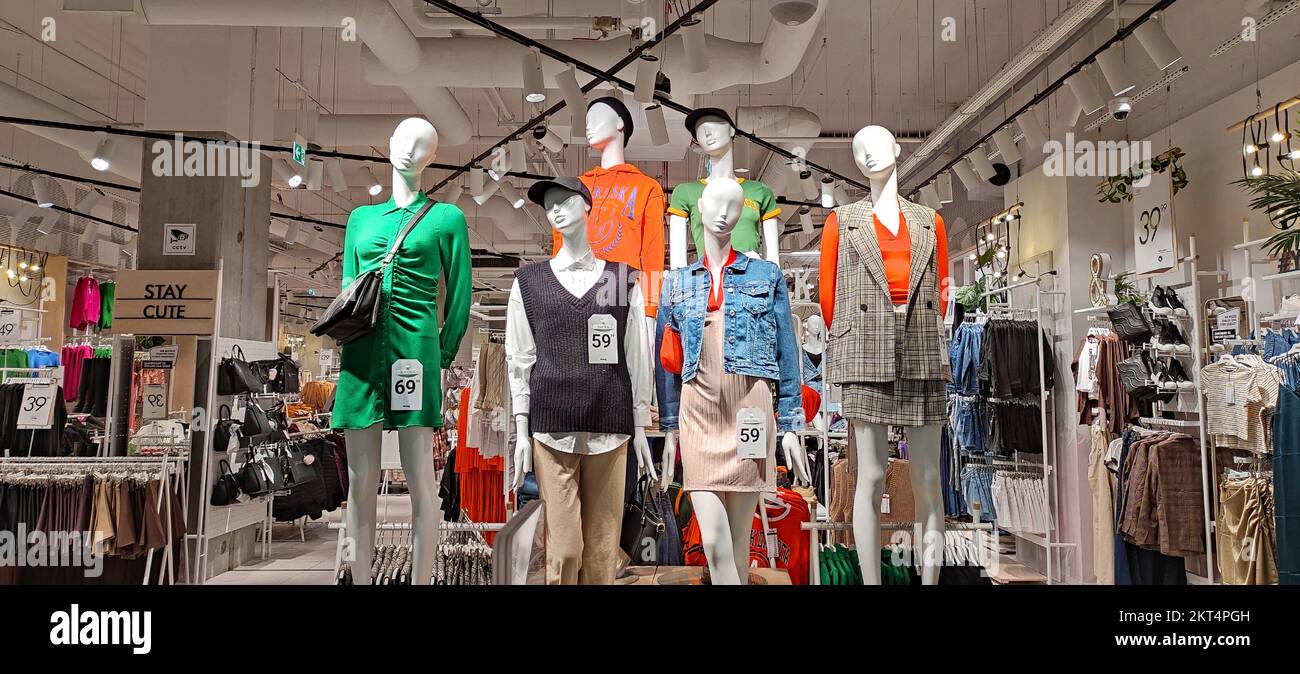 Poland, Bydgoszcz - September 20, 2022: Female fashion mannequins in a ...