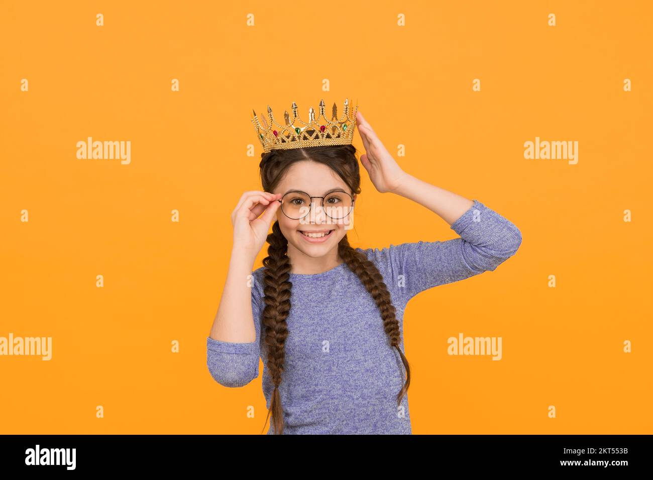 Smartest princess. Long awaited reward. Little smart girl wear ...