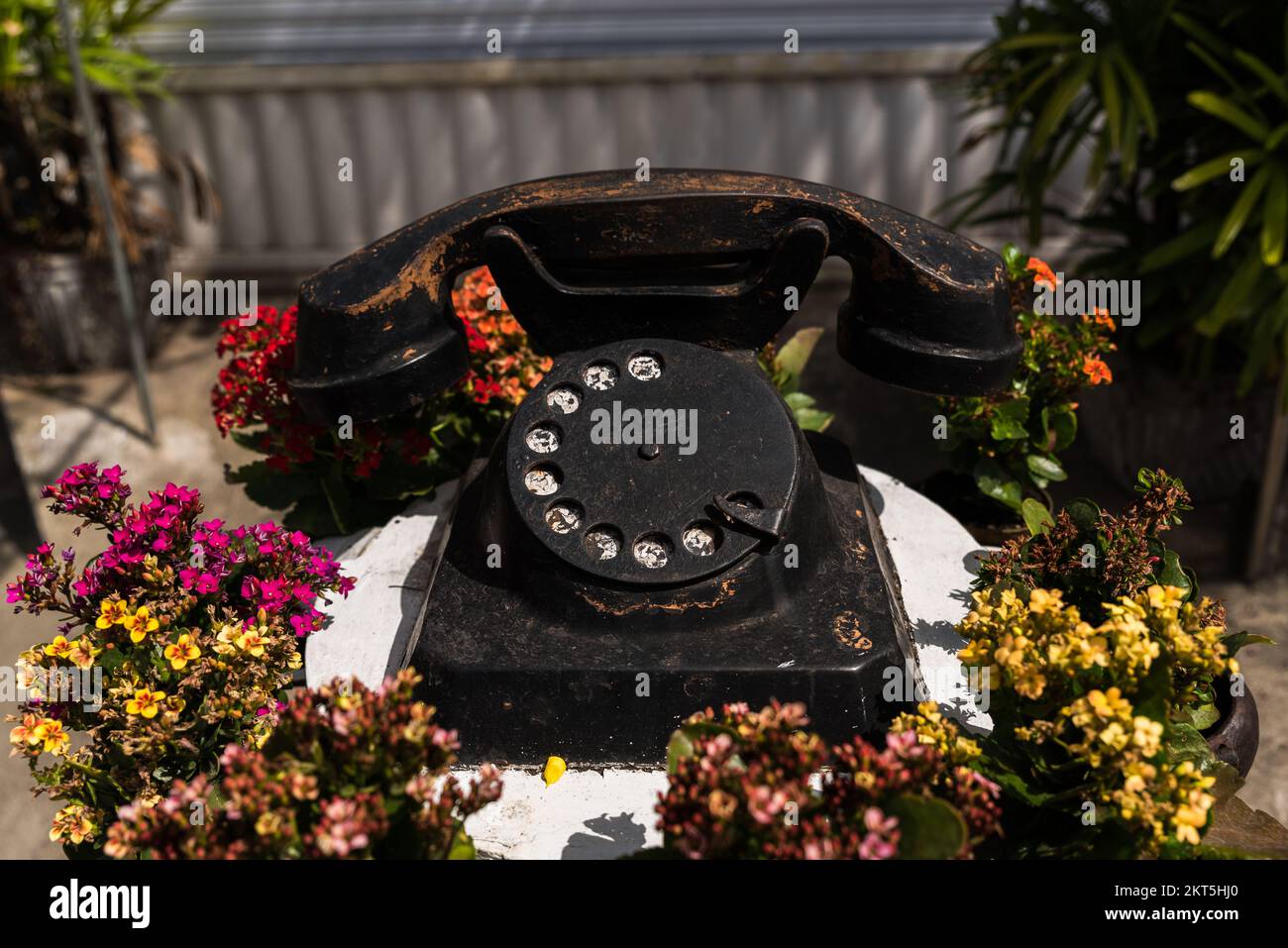 Old Telephone Device Used For Decoration Stock Photo - Alamy