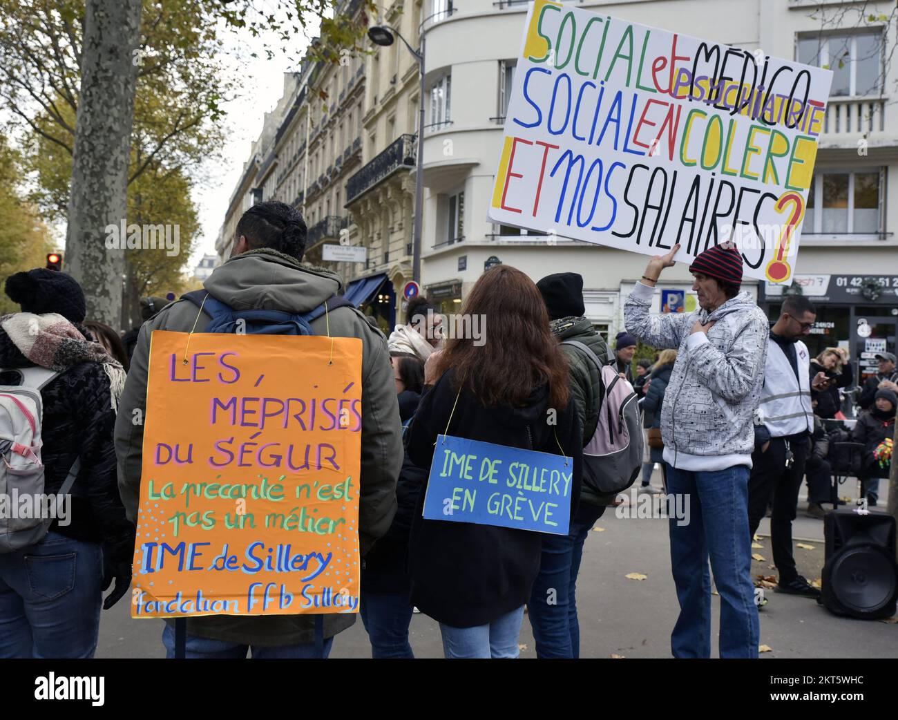 Paris, France, on November 29, 2022, Social and medico-social sector ...