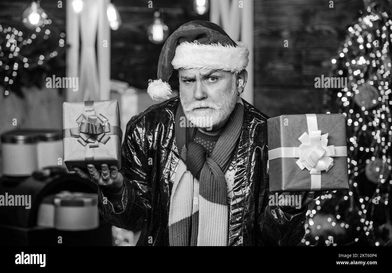 Heavy bags. presents from santa. happy new year. Secret santa. gifts at ...