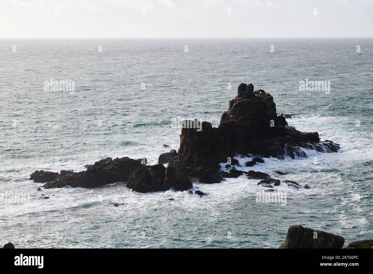 Rock formation named Dr Syntax's Head at Lands End, Cornwall, England ...