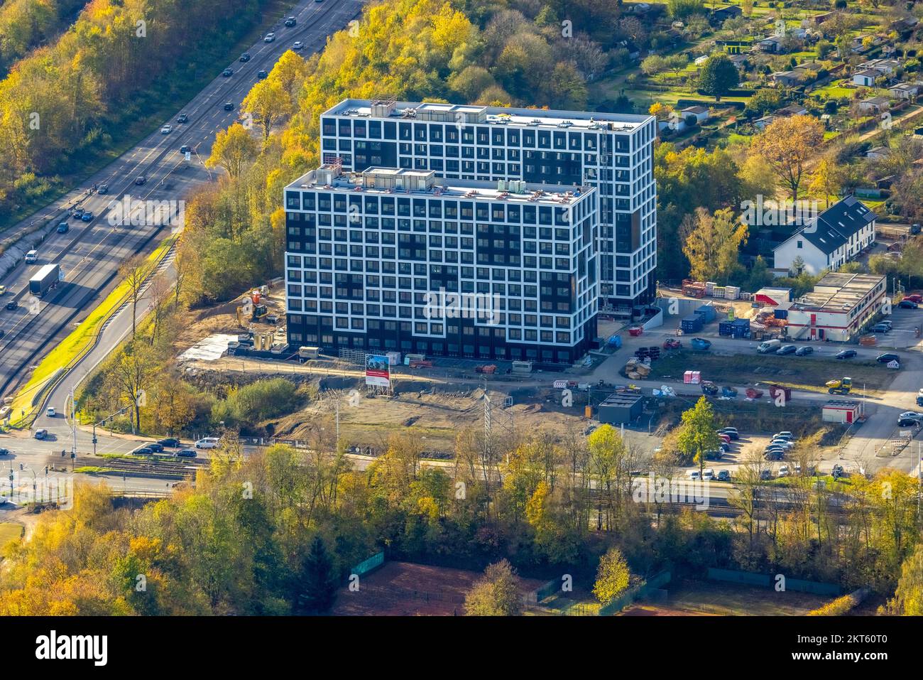 Aerial view, Seven Stones Quartier, construction site and new ...