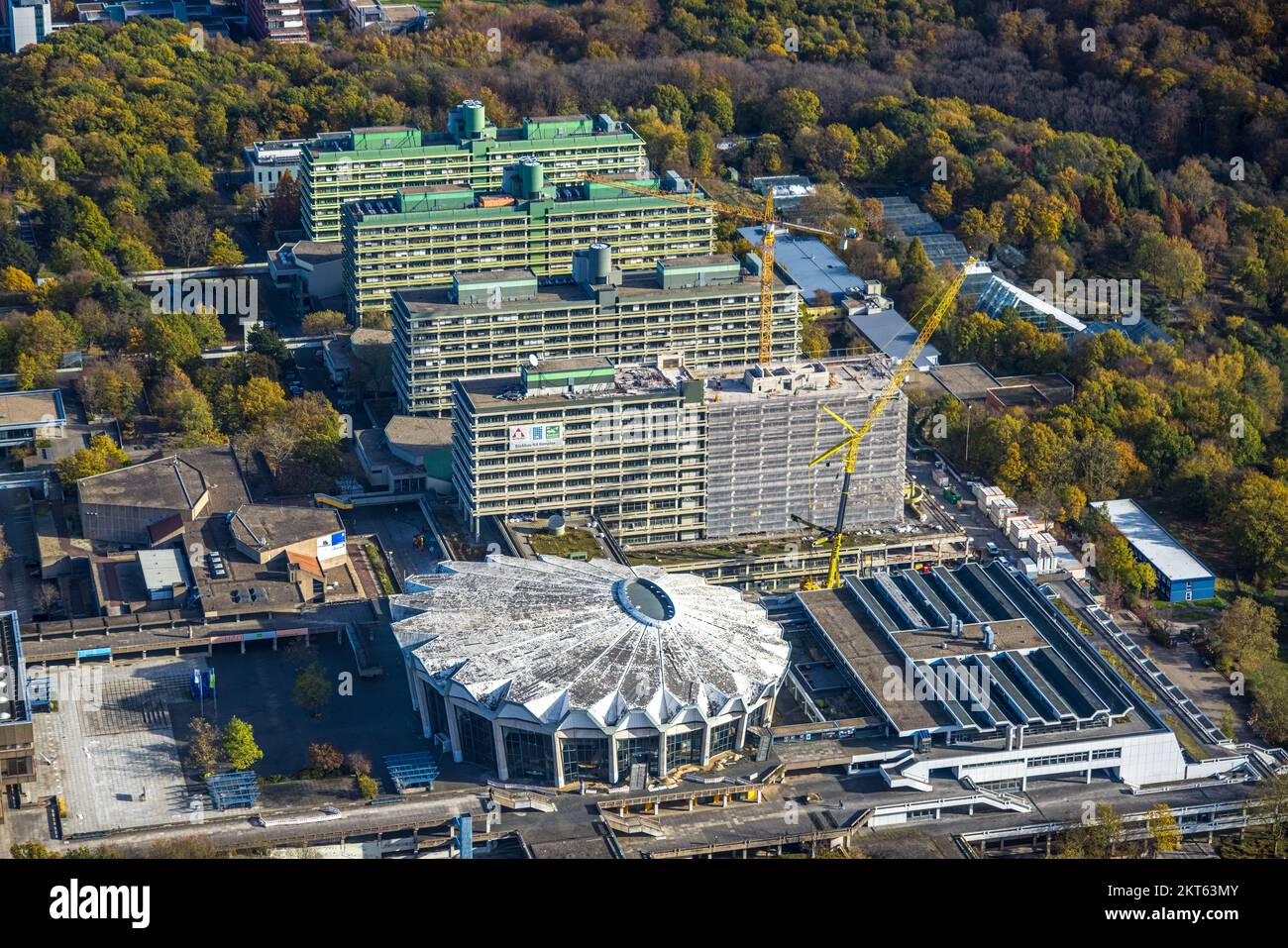 Aerial view, RUB Ruhr-Universität Bochum, Audimax lecture hall ...