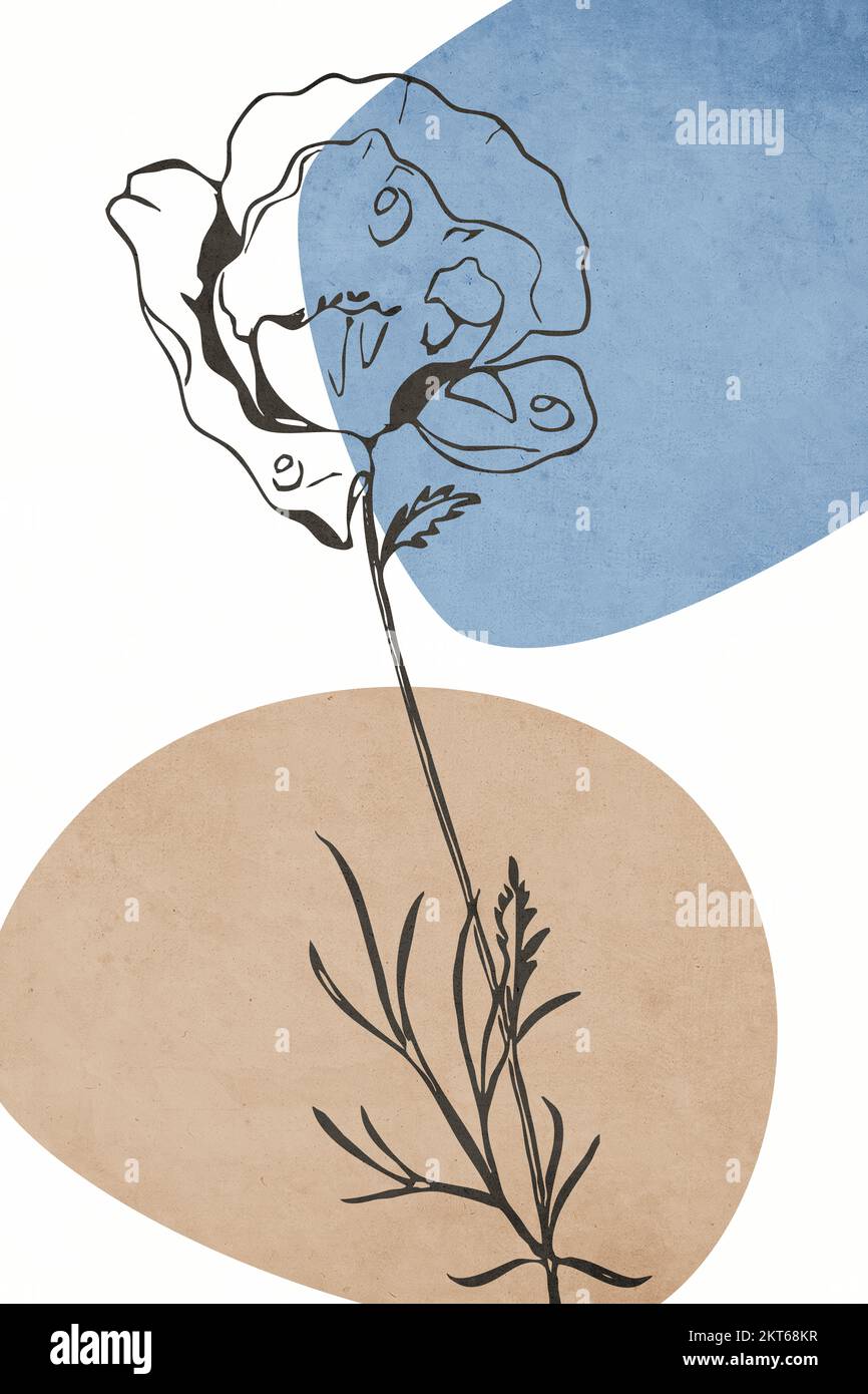 Printable trendy botanical card. Use for cover, wallpaper, wall art ...