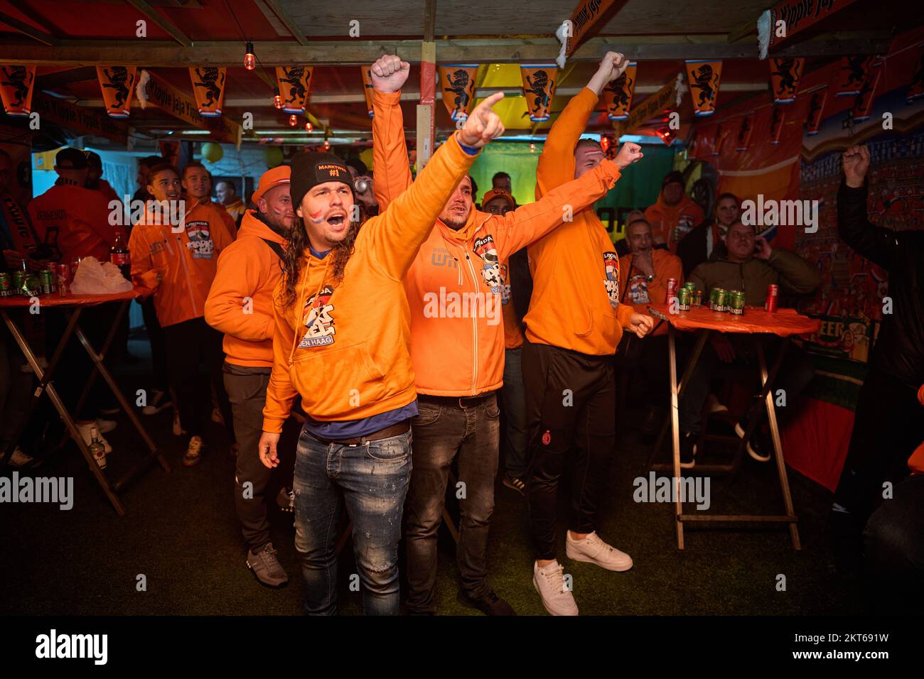 THE HAGUE - Orange fans watch the World Cup match between the ...