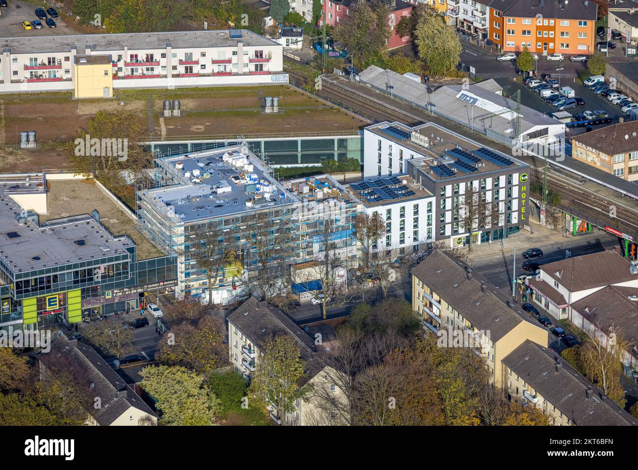 Construction site and new building at alleestrasse at bochum west ...
