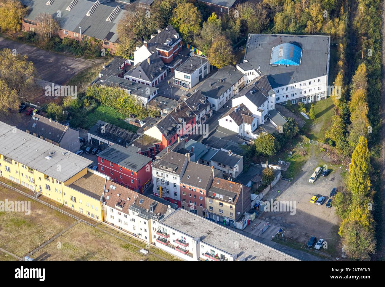 Aerial view, red light district Im Winkel, Eierberg, Kruppwerke, Bochum ...