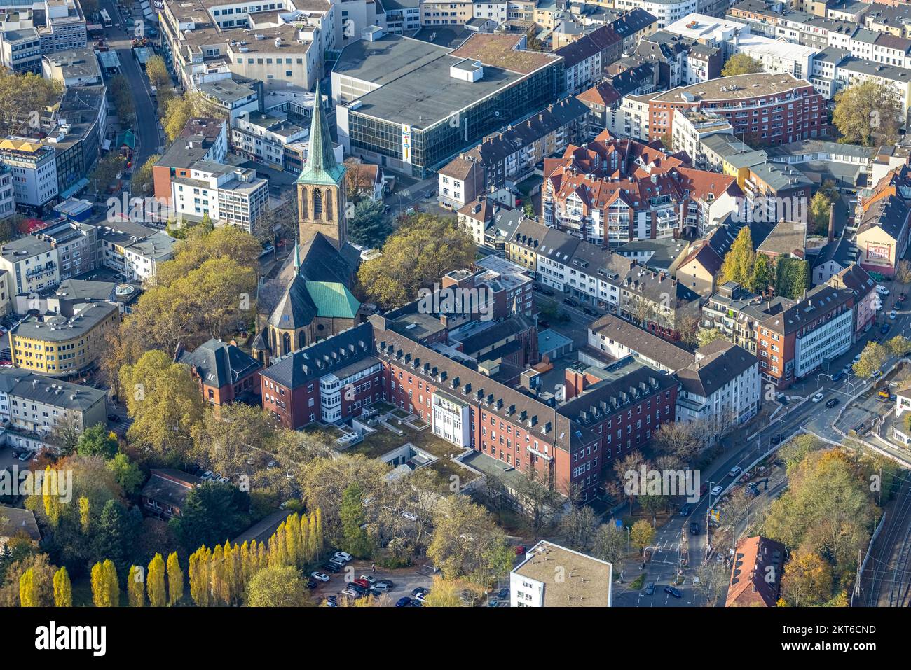 Aerial view, Provost Church St. Peter and St. Paul, St. Elisabeth ...