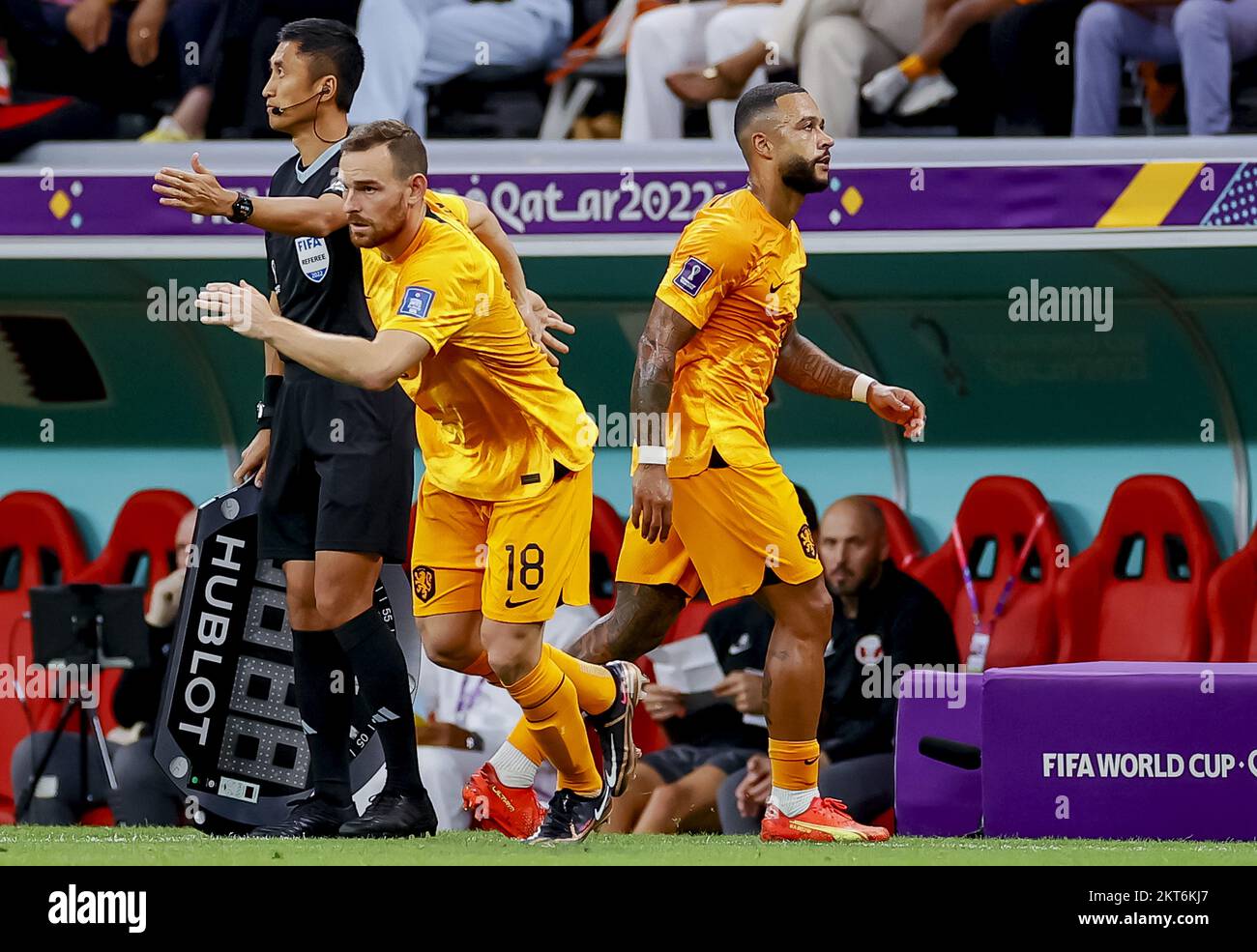 AL KHOR - Vincent Janssen of Holland and Memphis Depay of Holland (LR ...