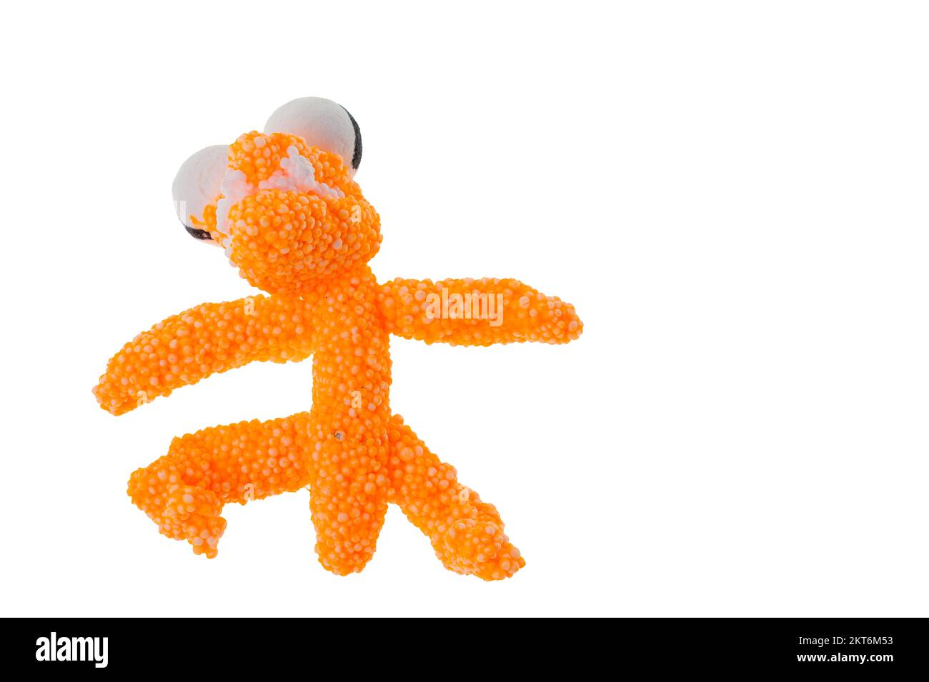 Close up view of handmade toy done of young boy of play dough isolated ...