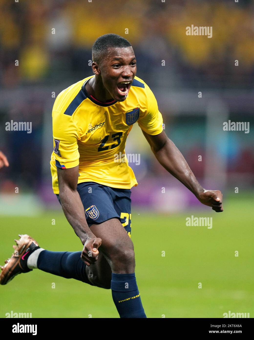 Moises Caicedo of Ecuador celebrates his goal during the FIFA World Cup ...