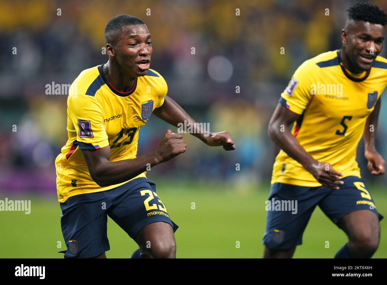 Moises Caicedo of Ecuador celebrates his goal during the FIFA World Cup ...