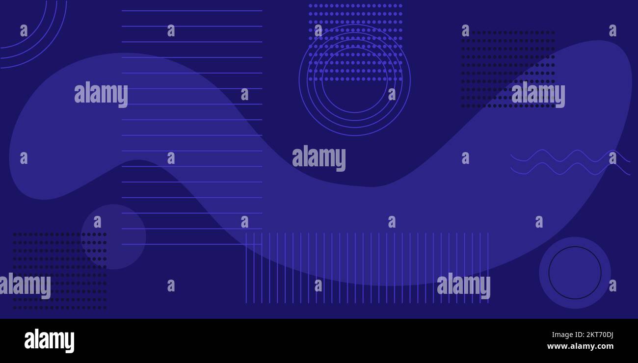 Vector abstract geometric background with lines and circles. Dark blue ...