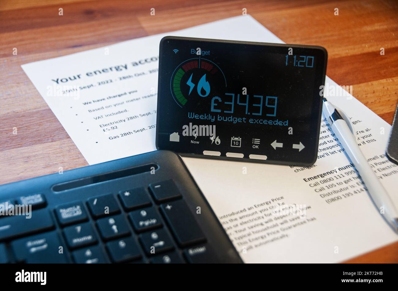Around the UK - Smart Meter showing 'budget exceeded' Stock Photo - Alamy