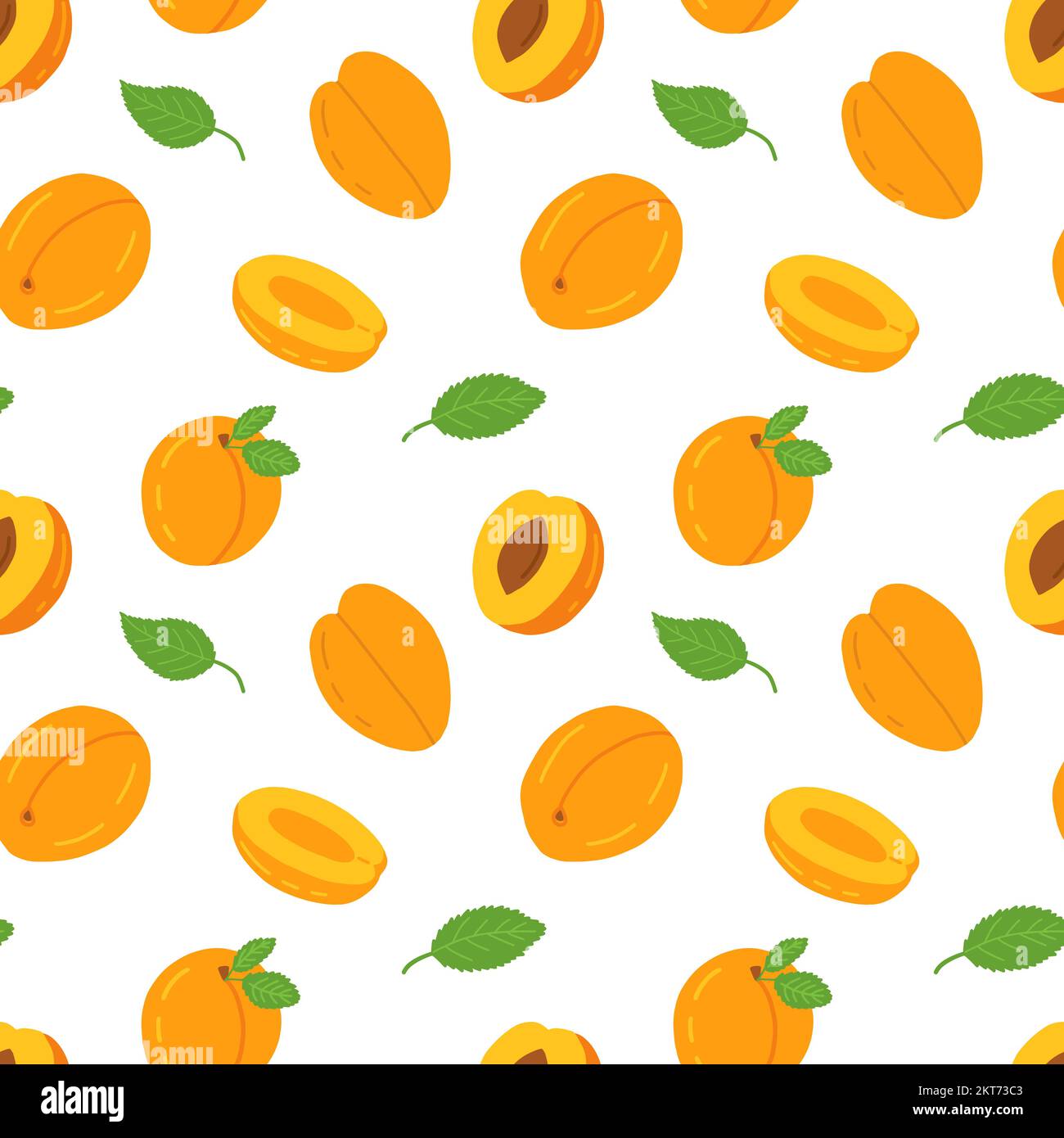Vector cartoon apricot seamless pattern Stock Vector Image & Art - Alamy