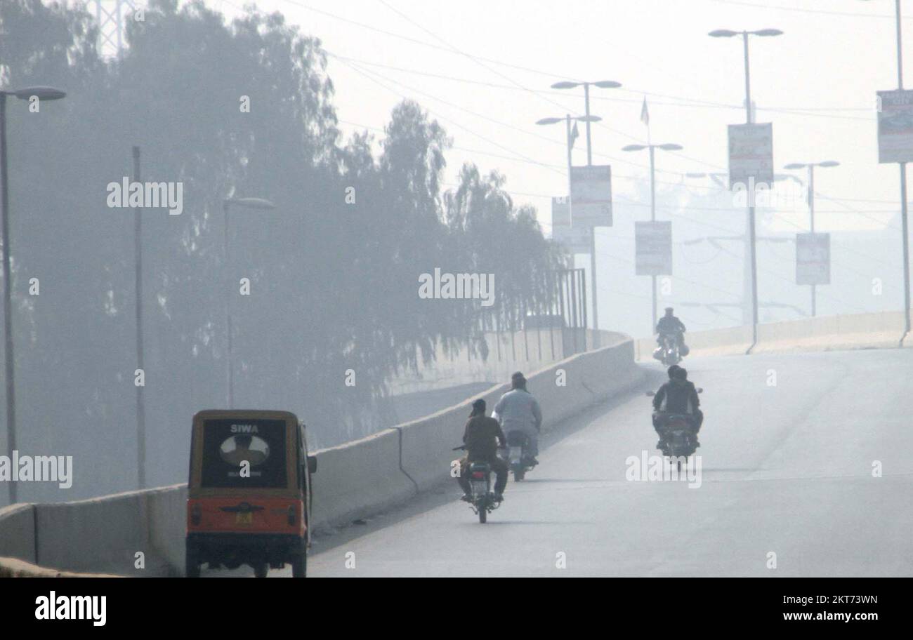 Deep fog covers the horizon of city creating problems for commuters and ...