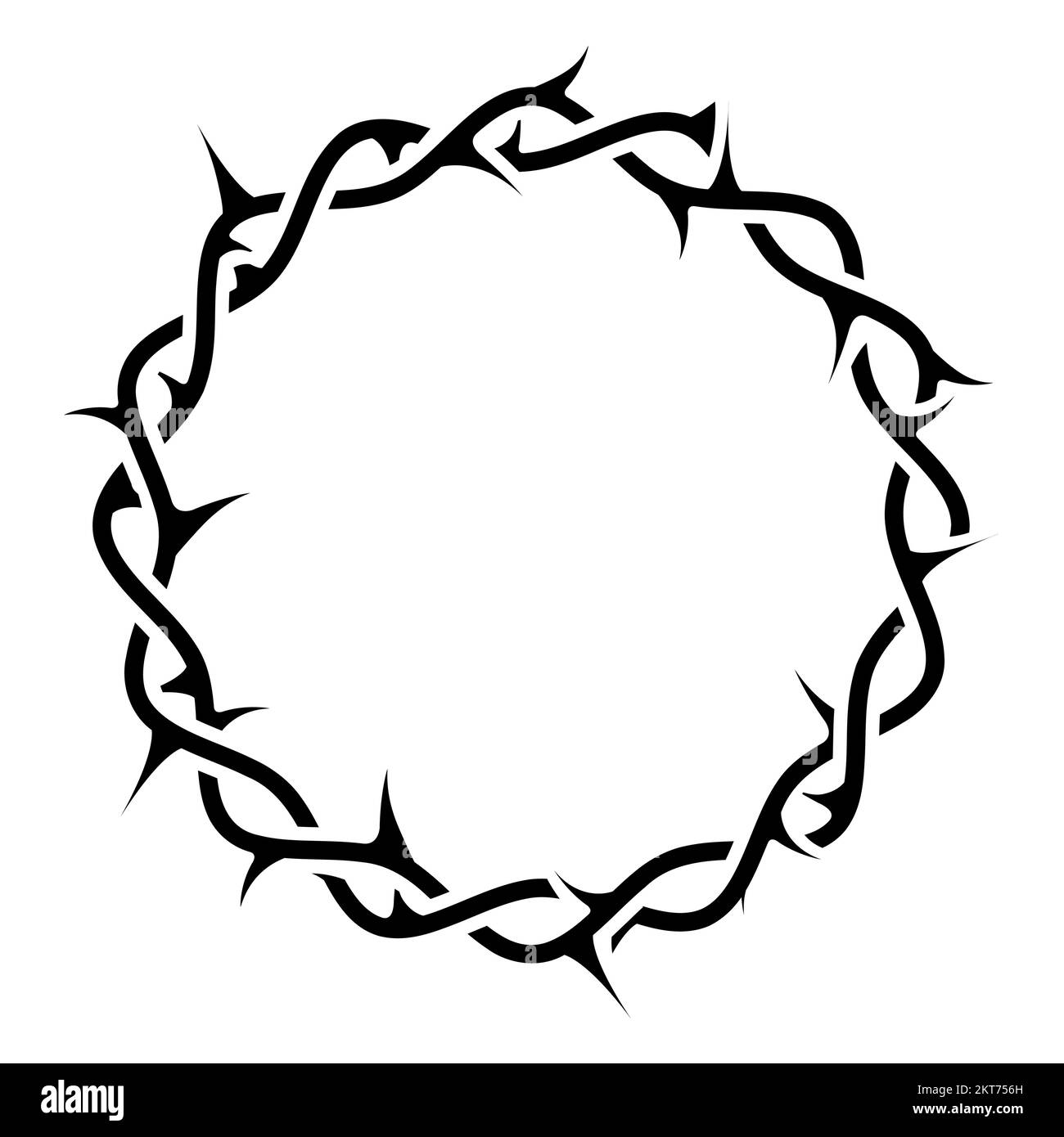 Crown of thorns for church emblem, wreath or crucifixion thorn, prickly ...