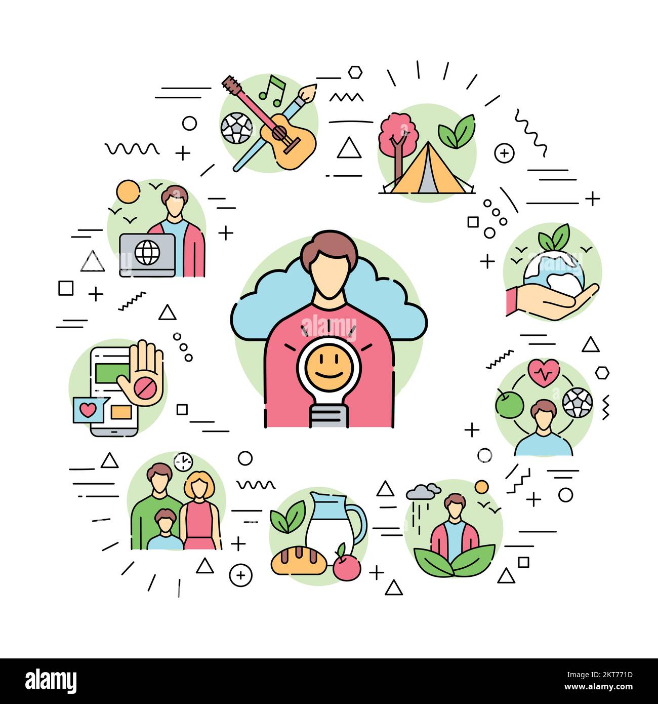 Downshifting web banner. Behavior social. Simple life. Infographics ...