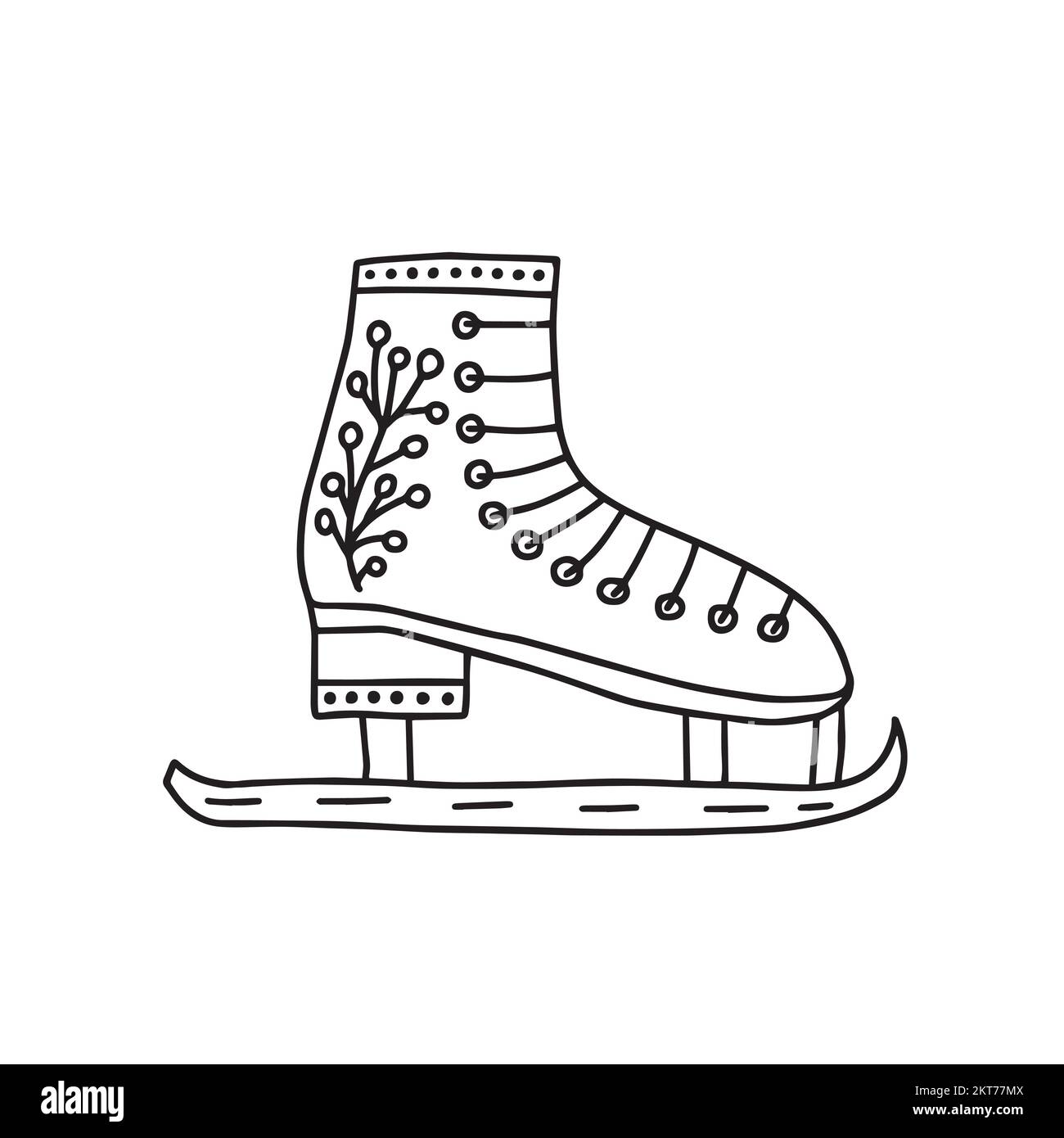 Vector winter ice skate doodle Stock Vector Image & Art - Alamy