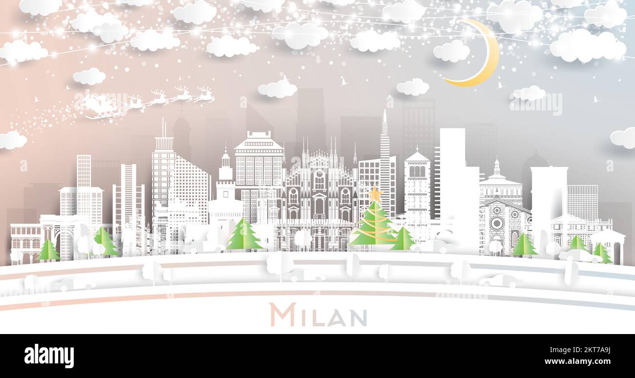 Milan skyline christmas Stock Vector Images - Alamy