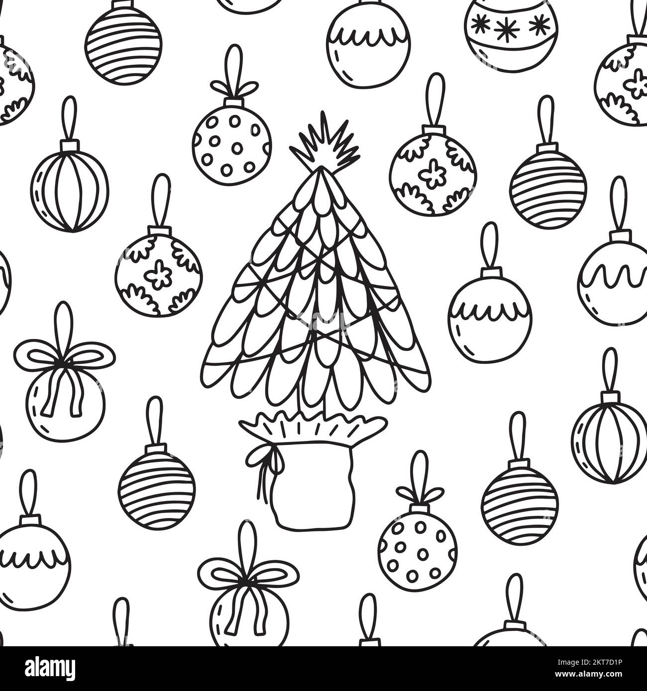 Seamless pattern christmas new Black and White Stock Photos & Images ...