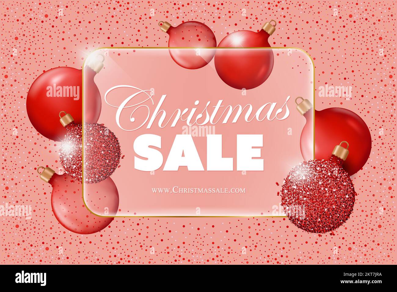 Christmas Sale banner with decorative glass balls. Vector illustration ...