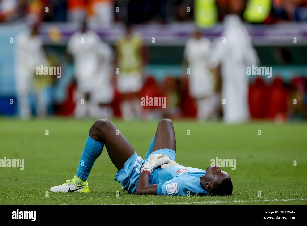 AL KHOR - Qatar goalkeeper Meshaal Barsham during the FIFA World Cup ...