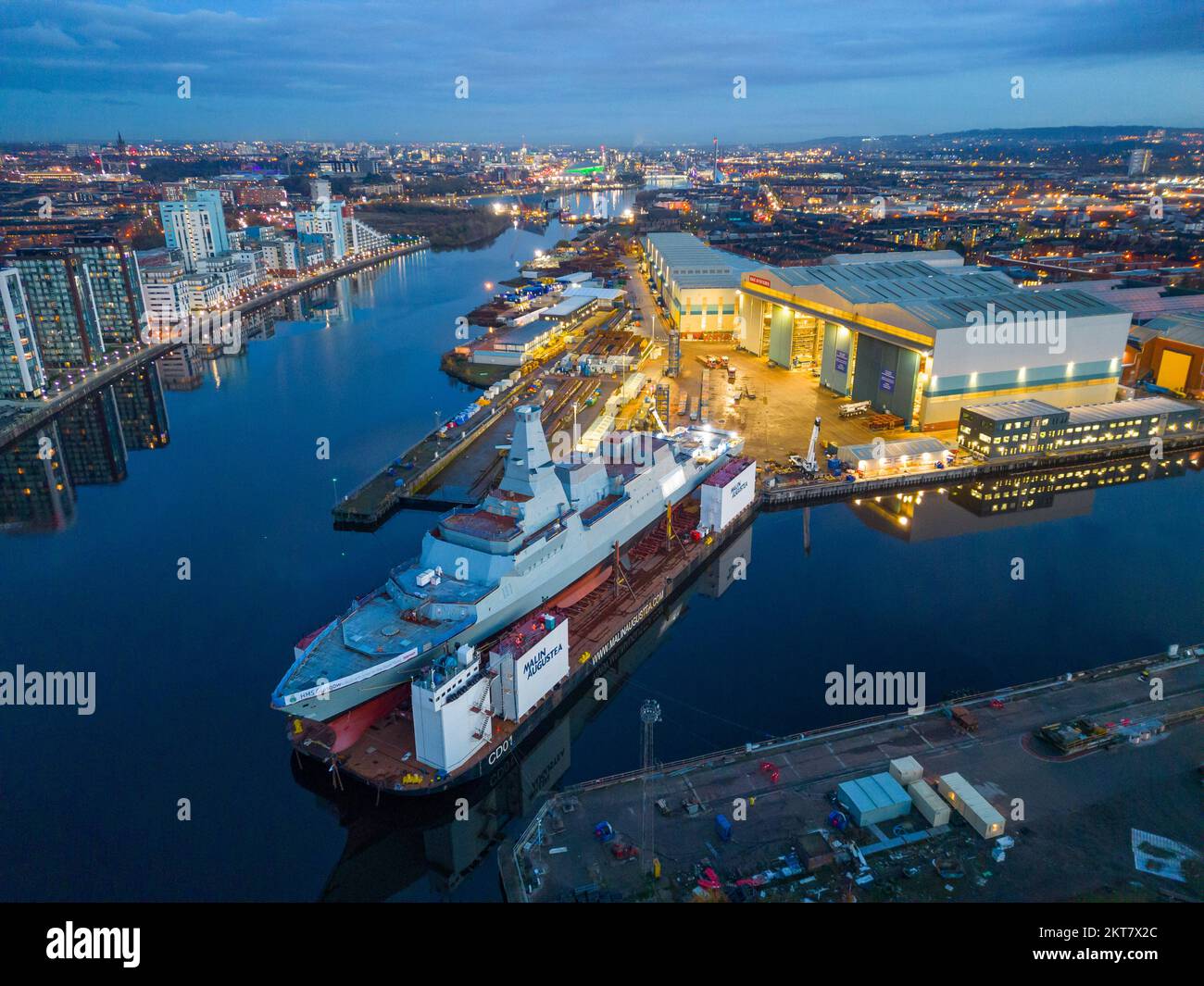 Glasgow, Scotland, UK. 29th November 2022. Views of HMS Glasgow at BAE ...