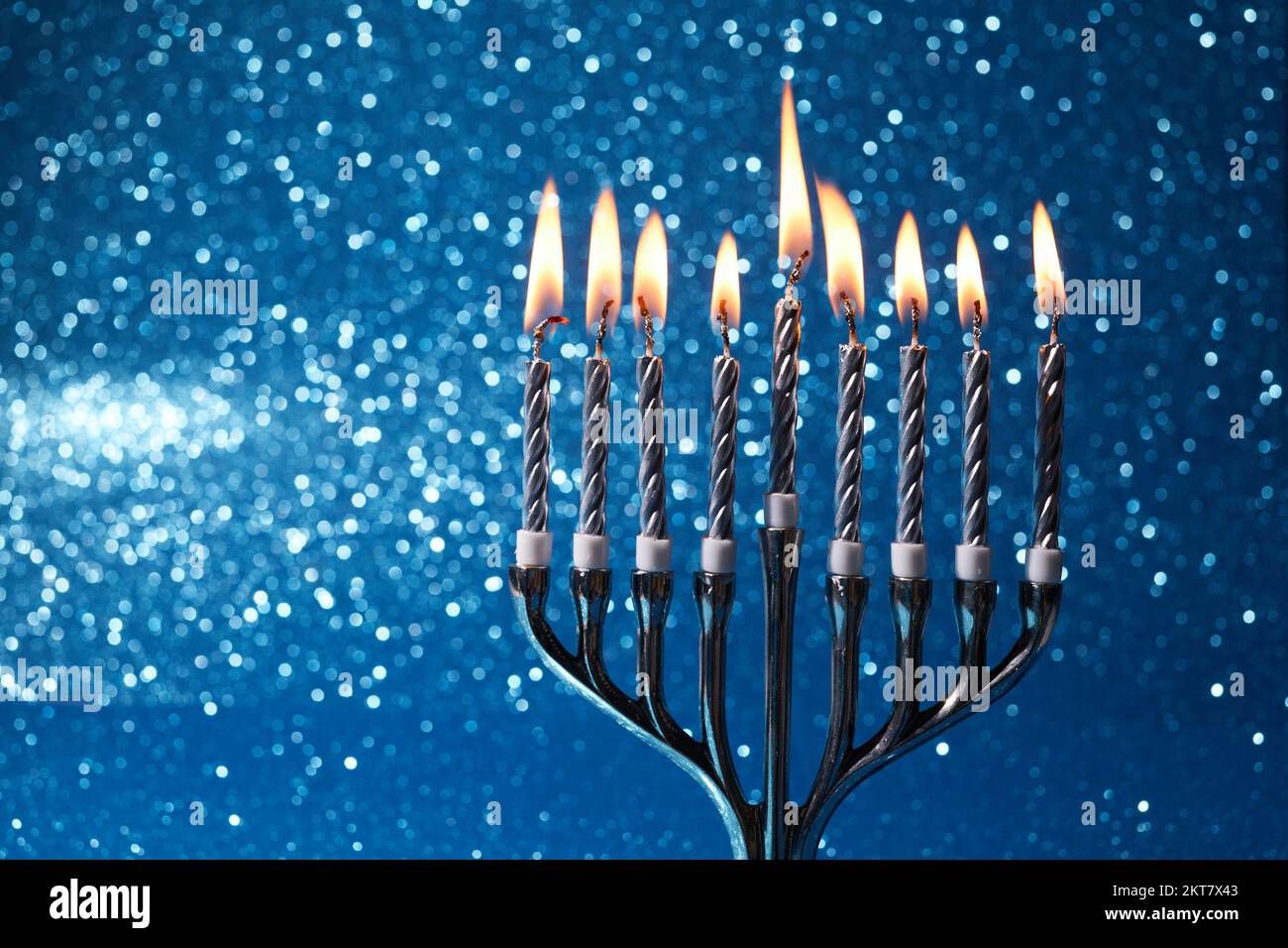 Jewish holiday Hanukkah background with menorah -traditional candelabra ...