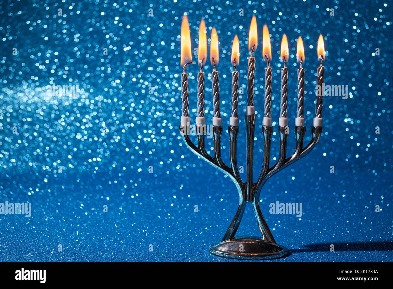 Jewish holiday Hanukkah background with menorah -traditional candelabra ...