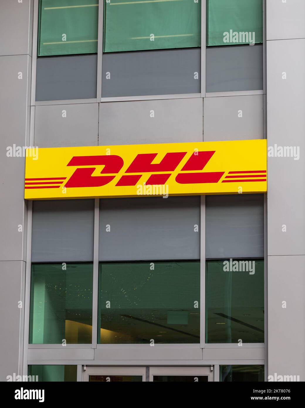 Ottawa, Canada - November 10, 2022: Sign of DHL logistics company ...