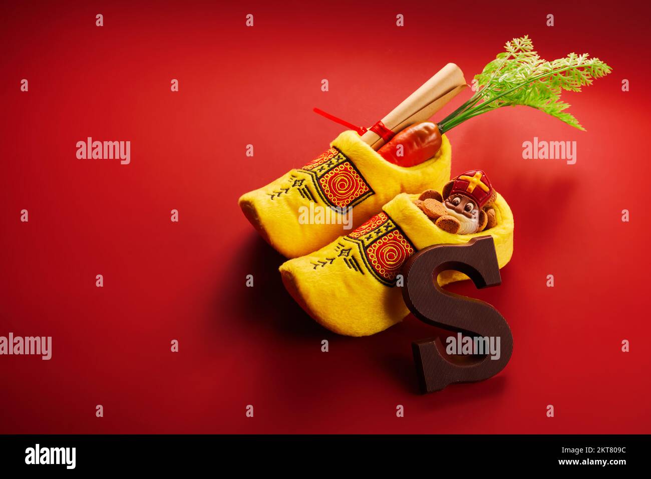 Saint Nicholas - Sinterklaas day with shoe, carrot and traditional ...