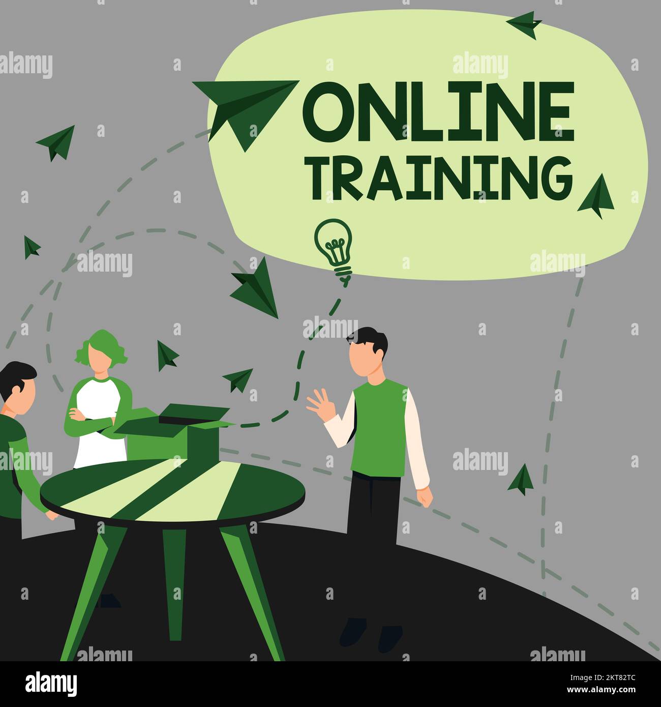 Handwriting text Online Training, Business concept Computer based ...